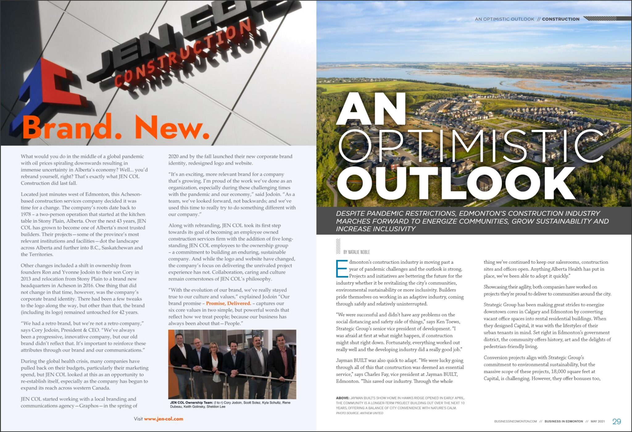 The refreshed look of JEN COL Construction - JEN COL